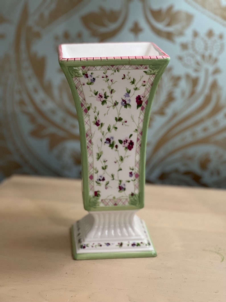 Laura Ashley Ceramic Pedestal Flower Vase, French Country, Laura Ashley ...