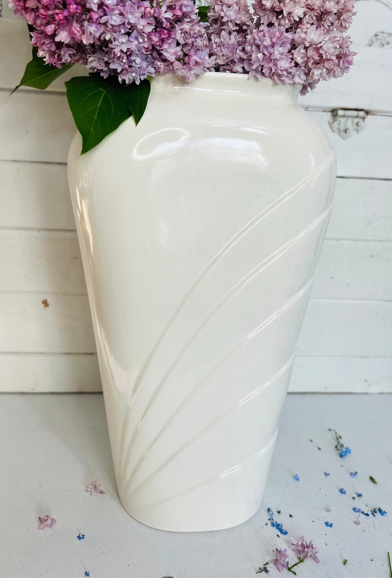 Art Deco Vase 80s Draped Waterfall Vase, Hollywood Regency Vase, Post ...