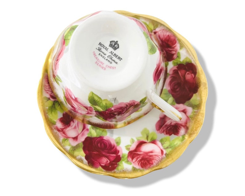 Royal Albert Pink and Red Roses treasure Chest Teacup and - Etsy