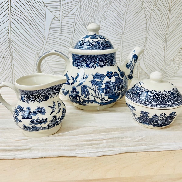 Blue Willow Teapot - Etsy