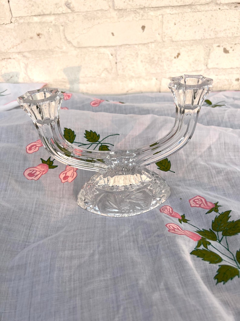 Crystal Glass Pinwheel Double Arm Candelabra Double Arm - Etsy