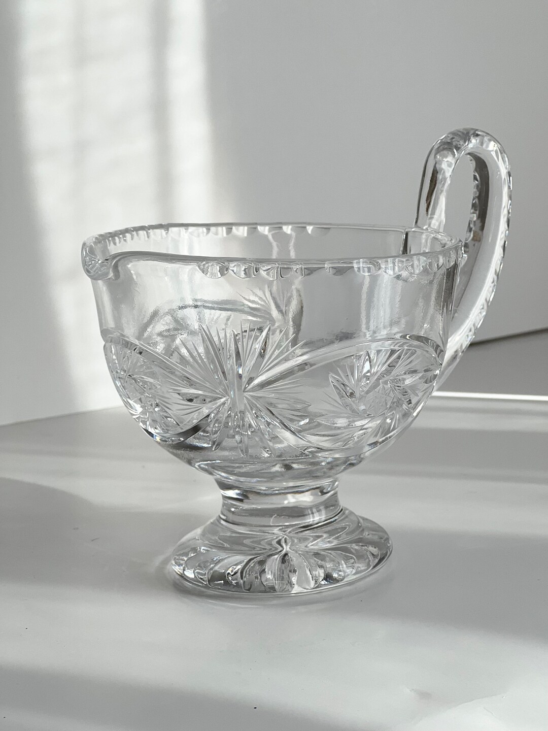 Stunning Cut Pinwheel Crystal Gravy/ Sauce Boat - Etsy