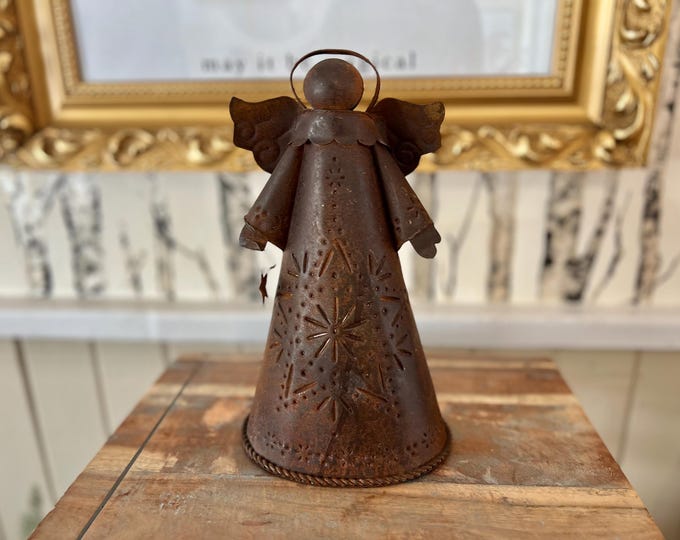 Vintage Punched Tin Rustic Angel - Etsy