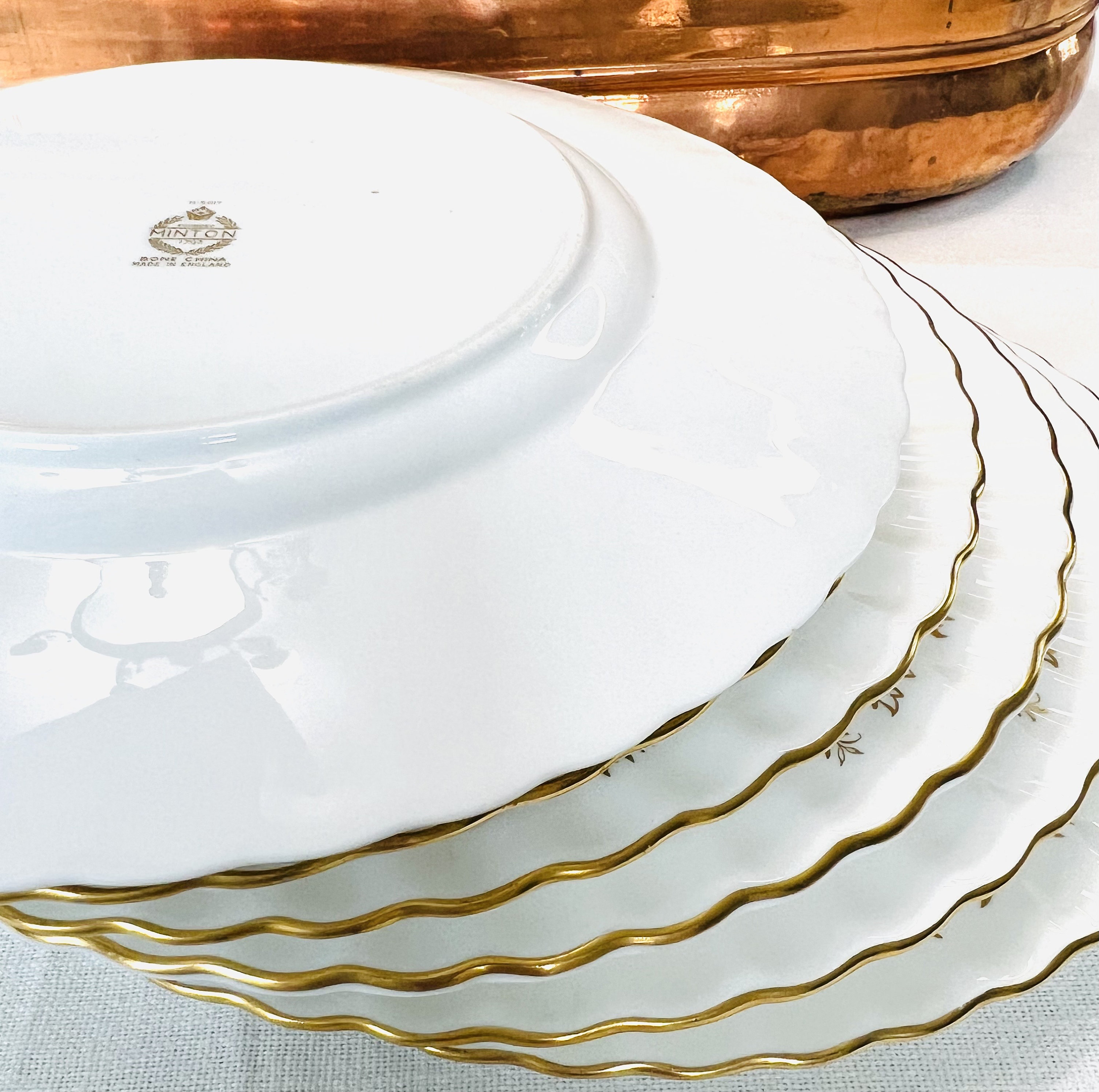 Minton Dinner Plates Marlow Gold Pattern Set of 6 10 1/2 - Etsy