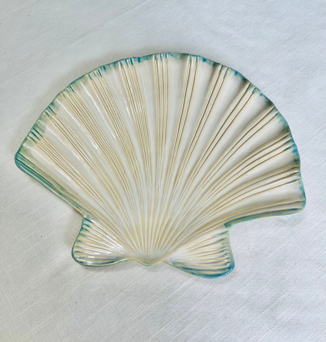 Coastal Grandma Seashell Plate, Seashore Beach Colours With Coastal ...