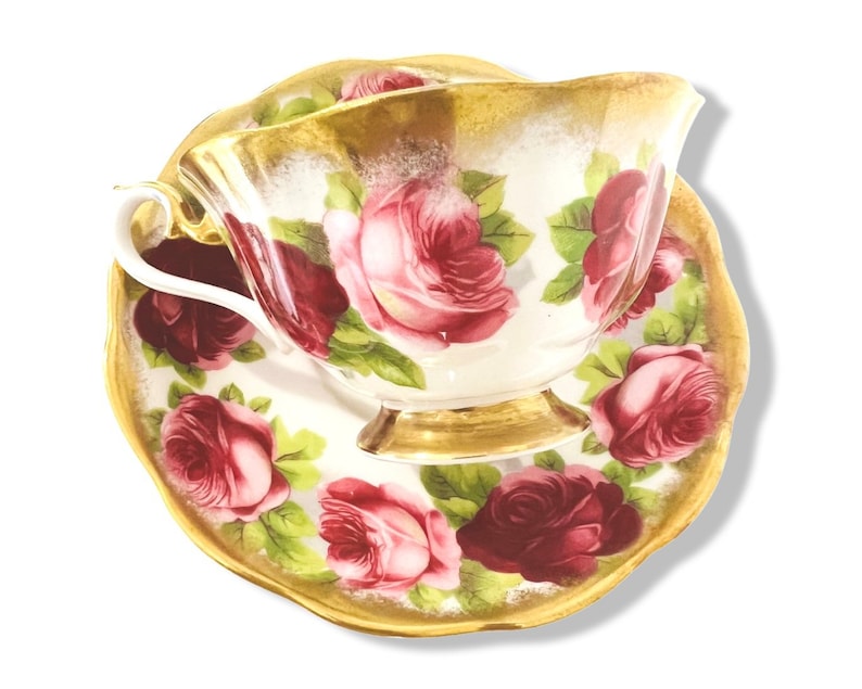 Royal Albert Pink and Red Roses treasure Chest Teacup and - Etsy