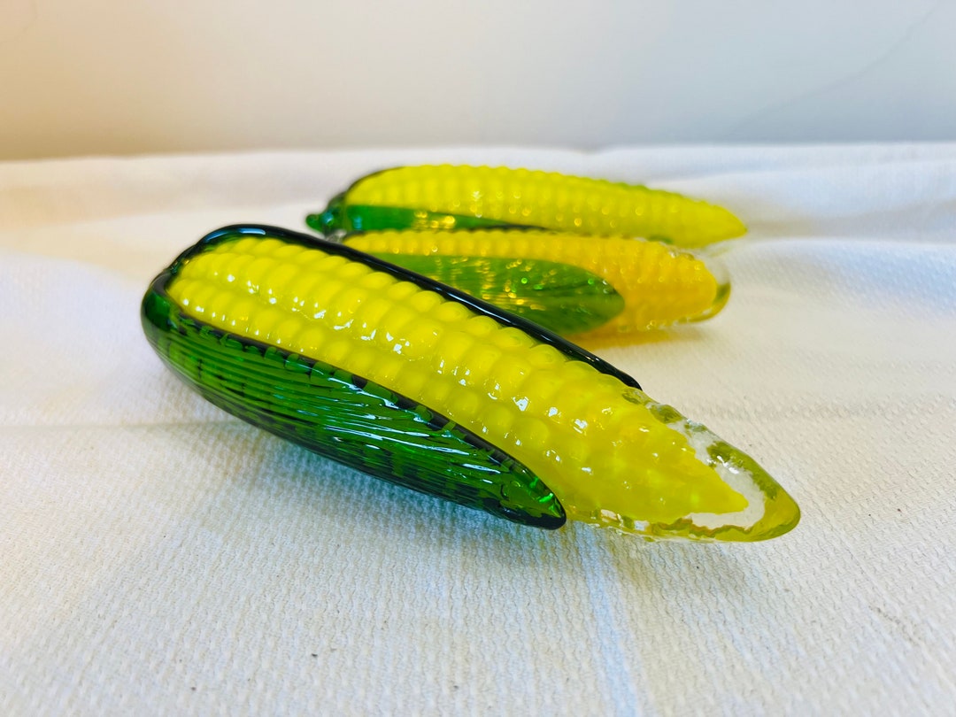 Murano Art Glass Corn on the Cob, Set of 3 Glass Vegetables - Etsy