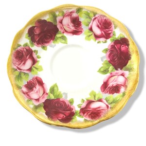 Royal Albert Pink and Red Roses “treasure Chest” Teacup and Saucer With ...