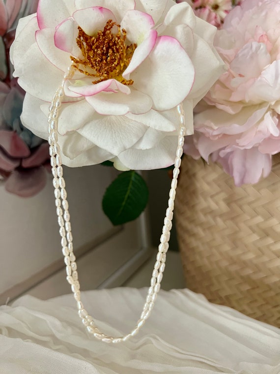 Vintage Freshwater Pearl Necklace Double Strand Freshwater Etsy