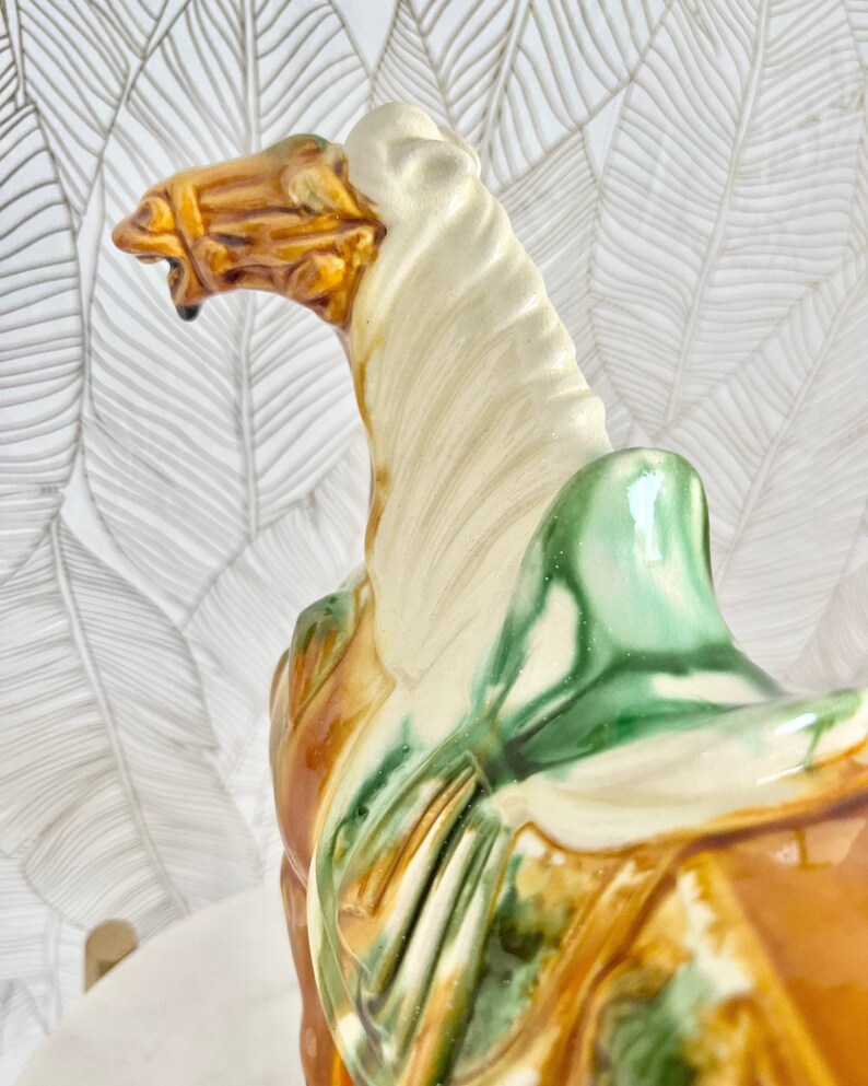Vintage Mid Century Tang Dynasty Sancai Glazed Ceramic Drip War Horse ...