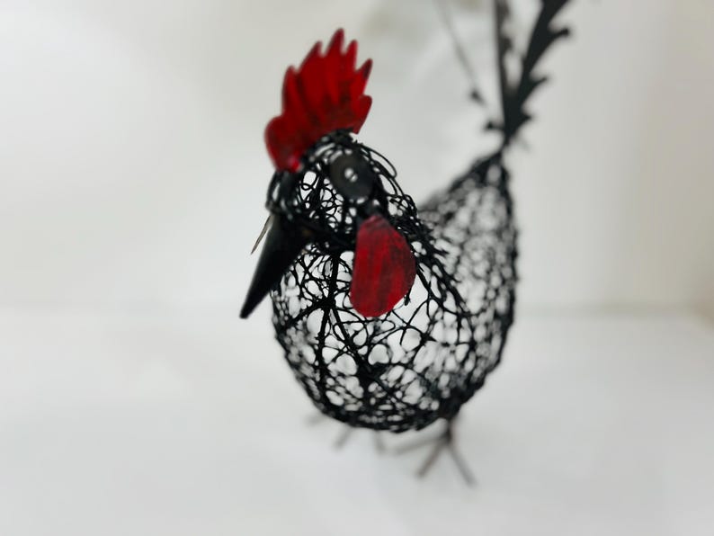 Hand Forged Metal Wire Rooster Art - Etsy