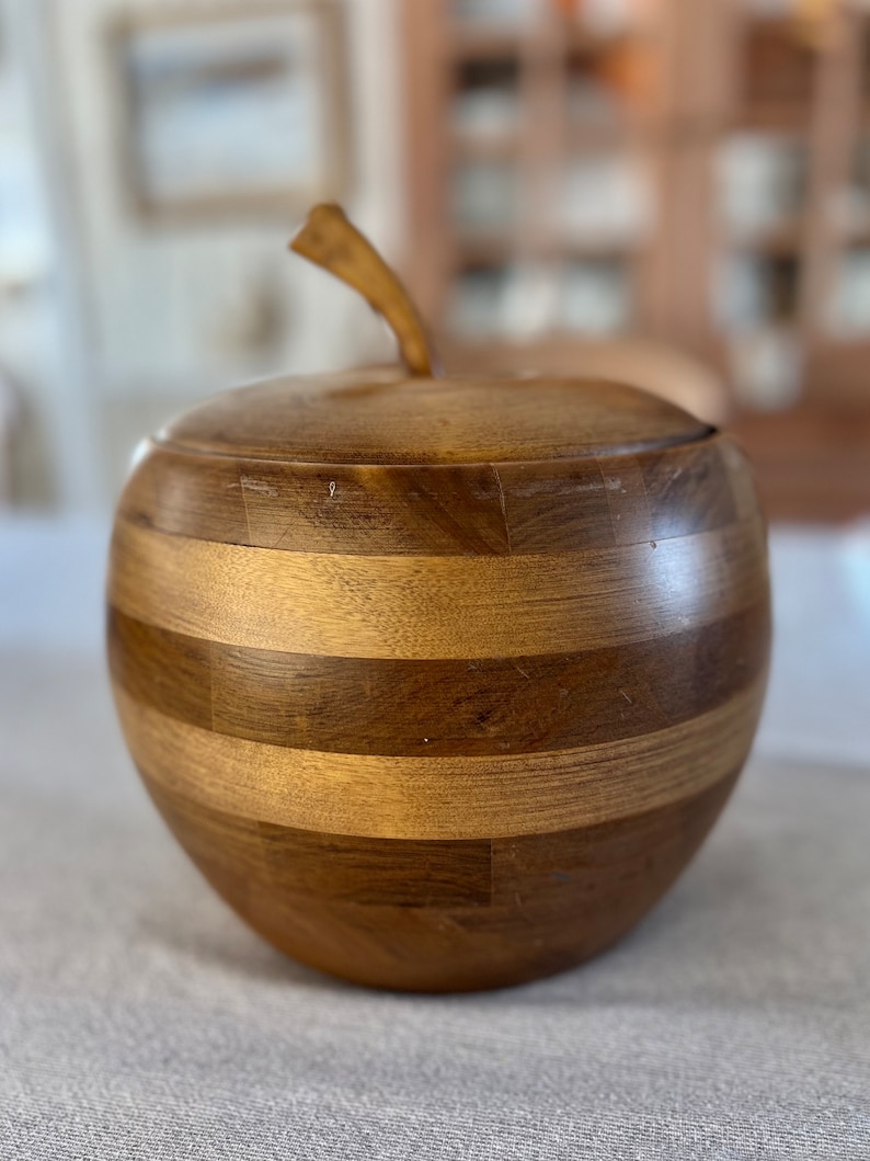 Mid Century Modern Maple Wood Apple Ice Bucket, 1960s Baribocraft ...