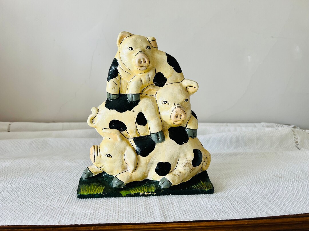 Vintage Cast Iron Pig Door Stop, Farmhouse Decor, Vintage Door Stop ...