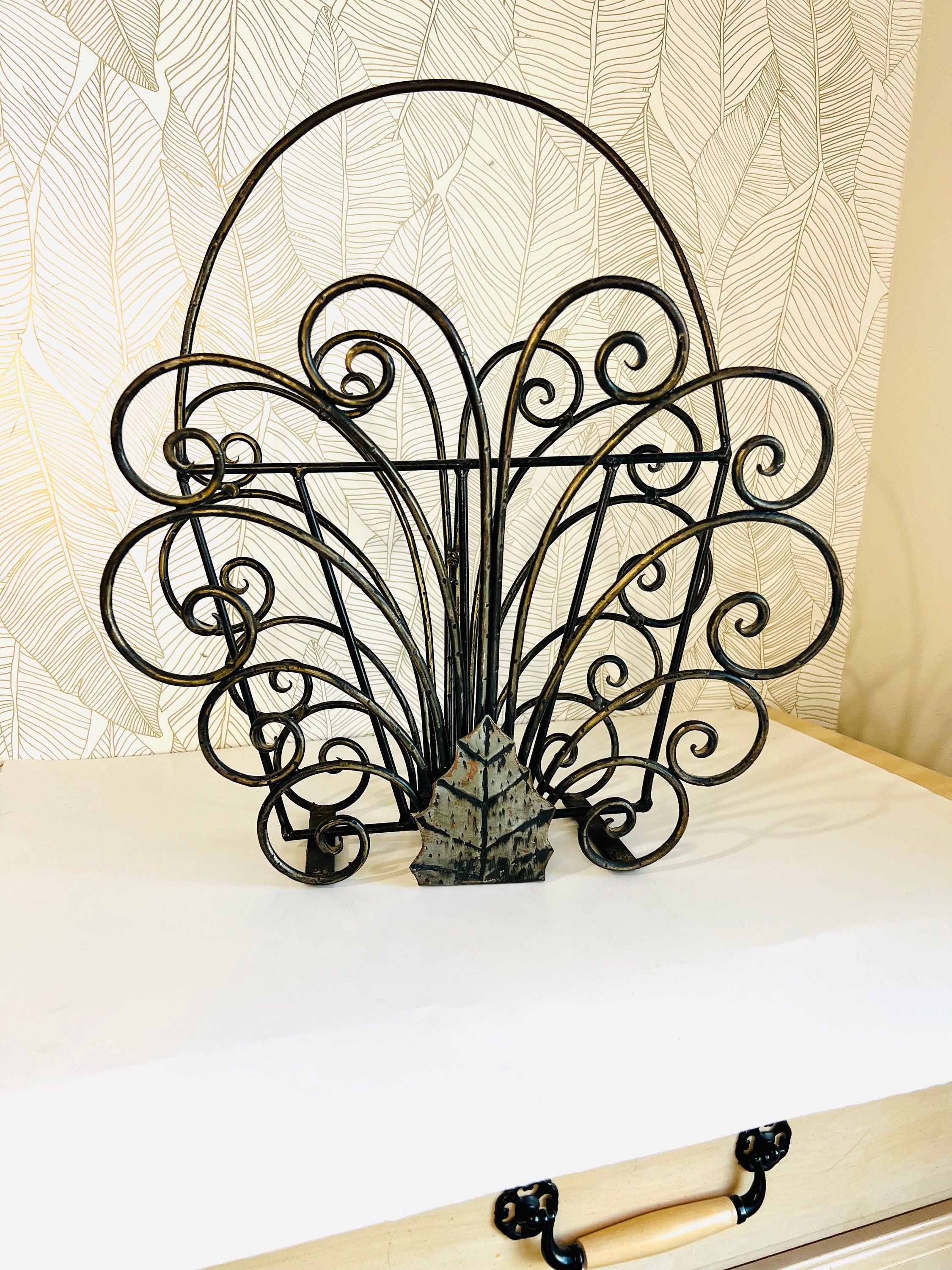 Vintage Retro Scrolled Wrought Iron Butterfly Magazine Rack - Etsy