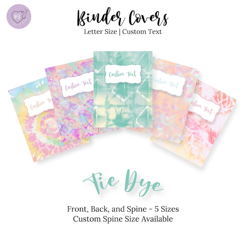Editable Binder Cover Template Set - Tie Dye - Etsy