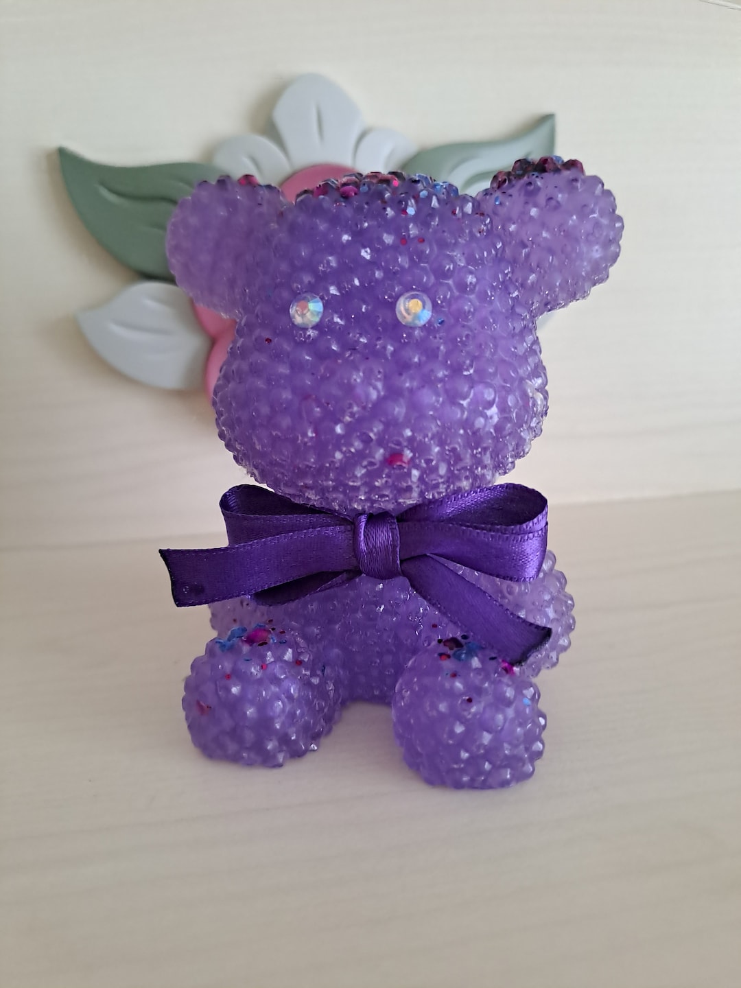 Resin Teddy Bear Figurine Crystal Bear Trinket Ornaments Decorative ...