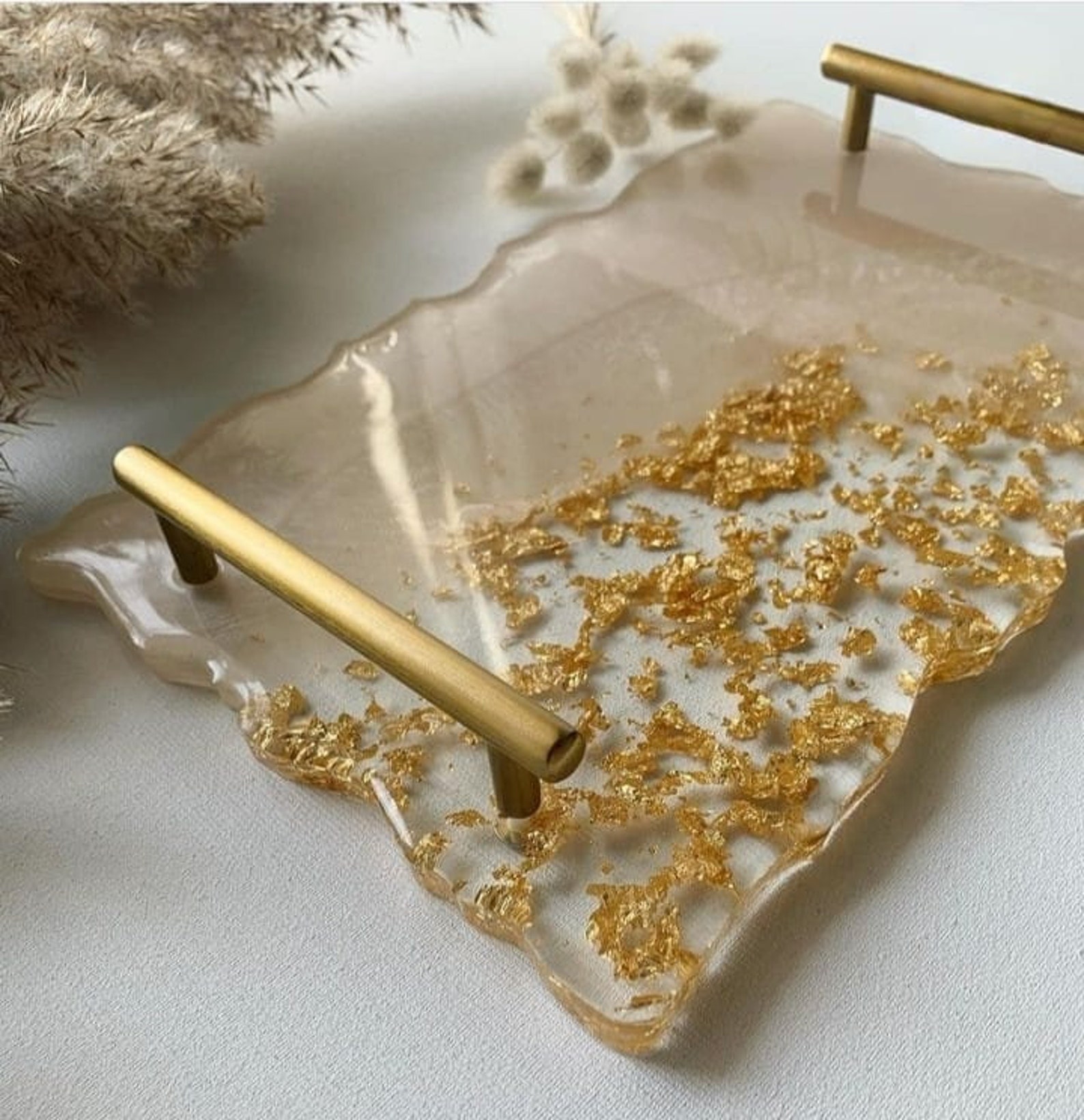 Elegant Epoxy Serving Tray With Handles - Perfect for Engagements ...