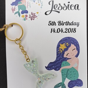 Custom Resin Mermaid Keychain, Baby Shower Favors, Personalized Mermaid ...