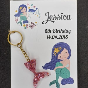 Custom Resin Mermaid Keychain, Baby Shower Favors, Personalized Mermaid ...