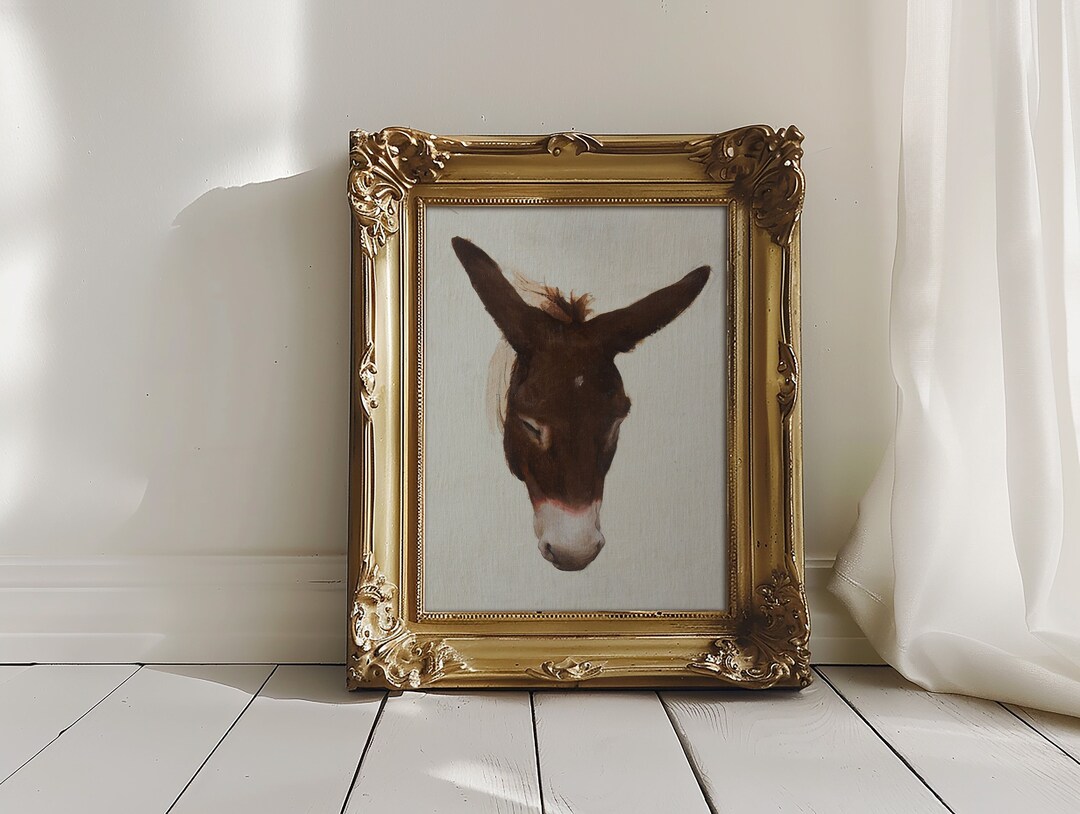 Donkey Wall Decor Original Oil Painting Giclée Fine Art Print Equine ...