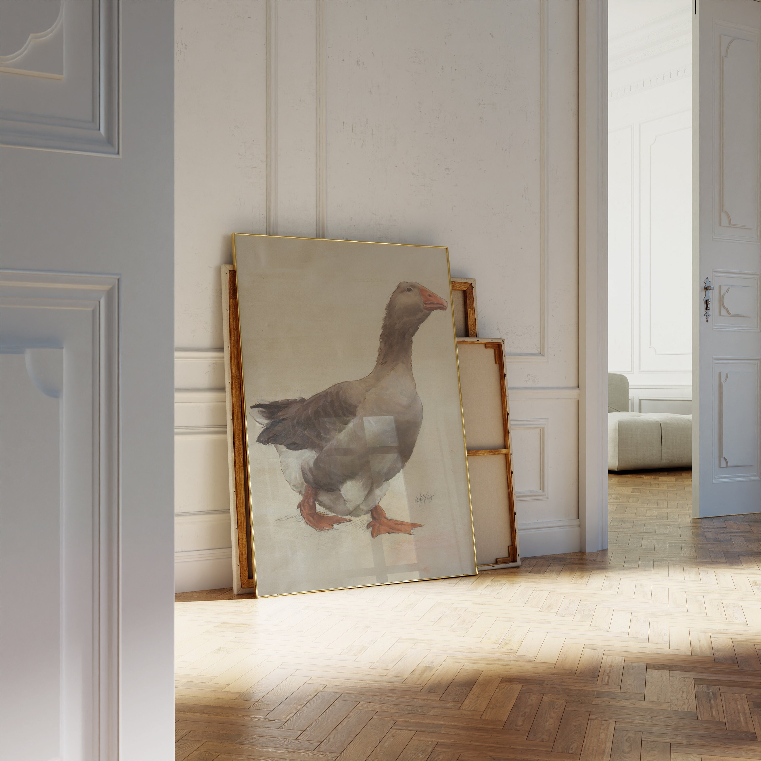 Original Toulouse Goose Oil Painting Print | Vintage French Country Art ...