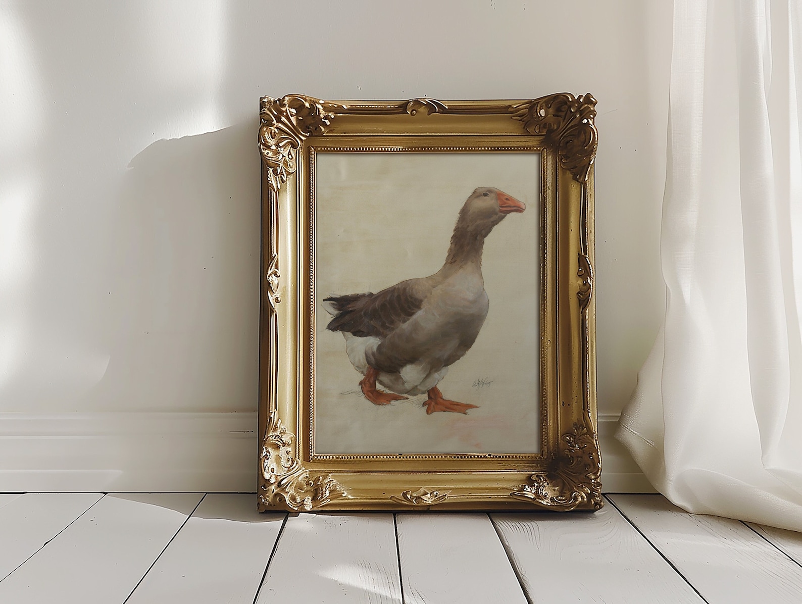 Original Toulouse Goose Oil Painting Print | Vintage French Country Art ...