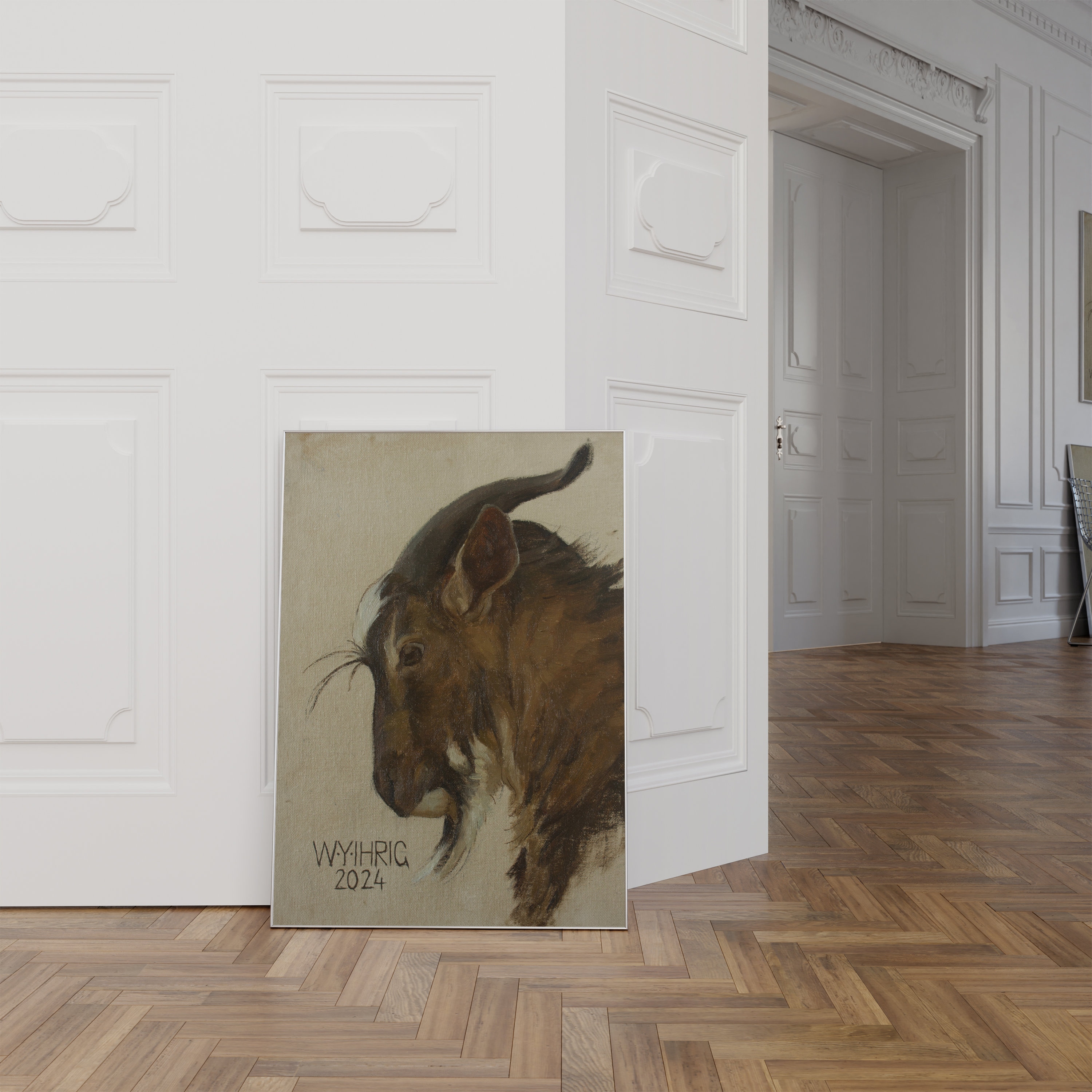 Original Goat Oil Painting Print | Vintage Farm Art | Antique French ...