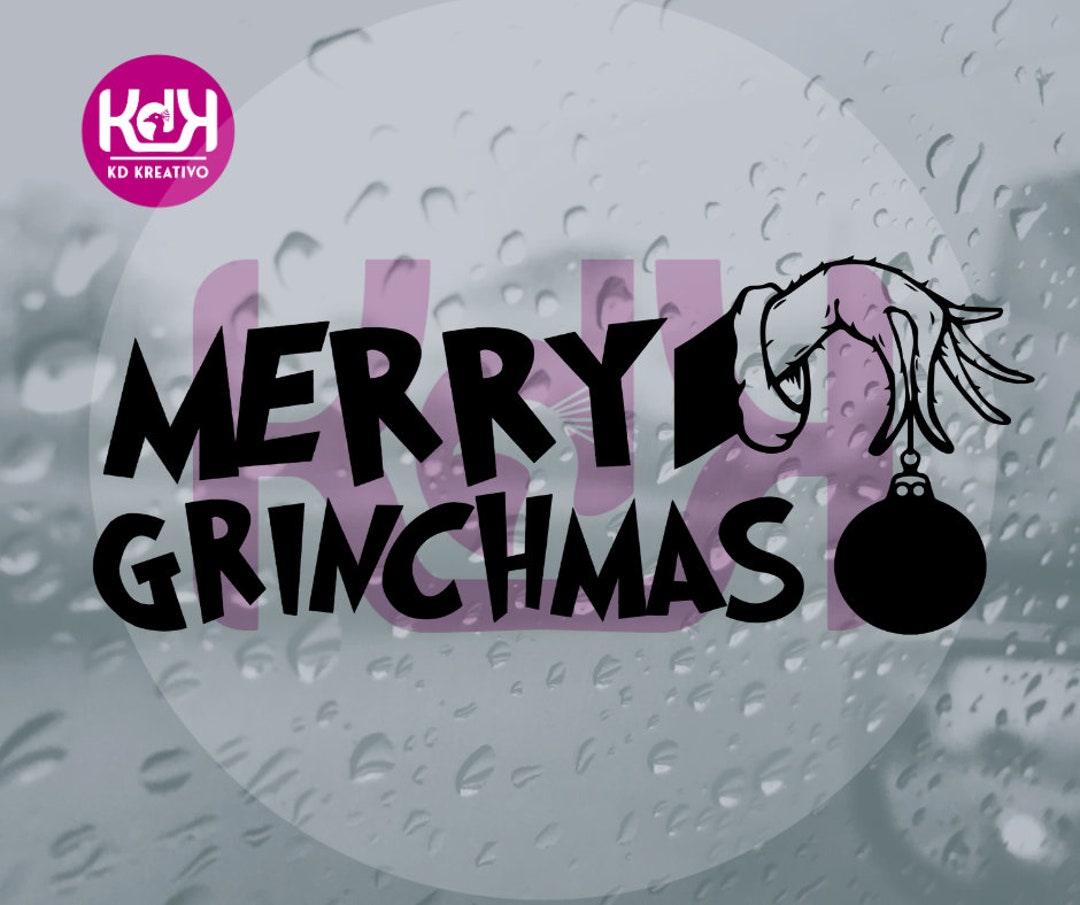 MERRY GRINCHMAS, Sticker Vinyl Decal, Car Sticker, Window Sticker, Wall ...