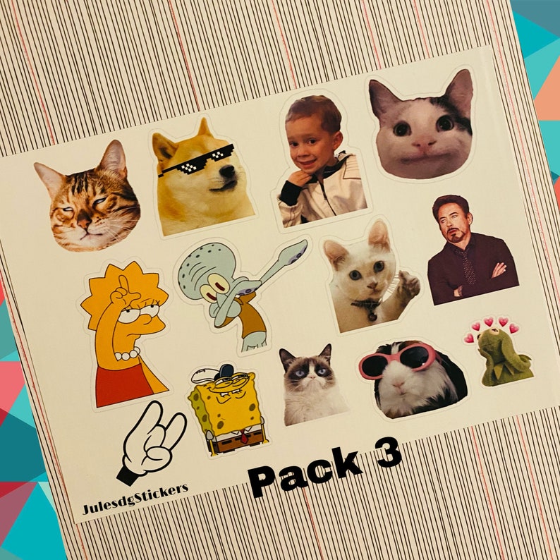 Meme Sticker Set Meme Stickers Vinyl Sticker Pack Funny - Etsy