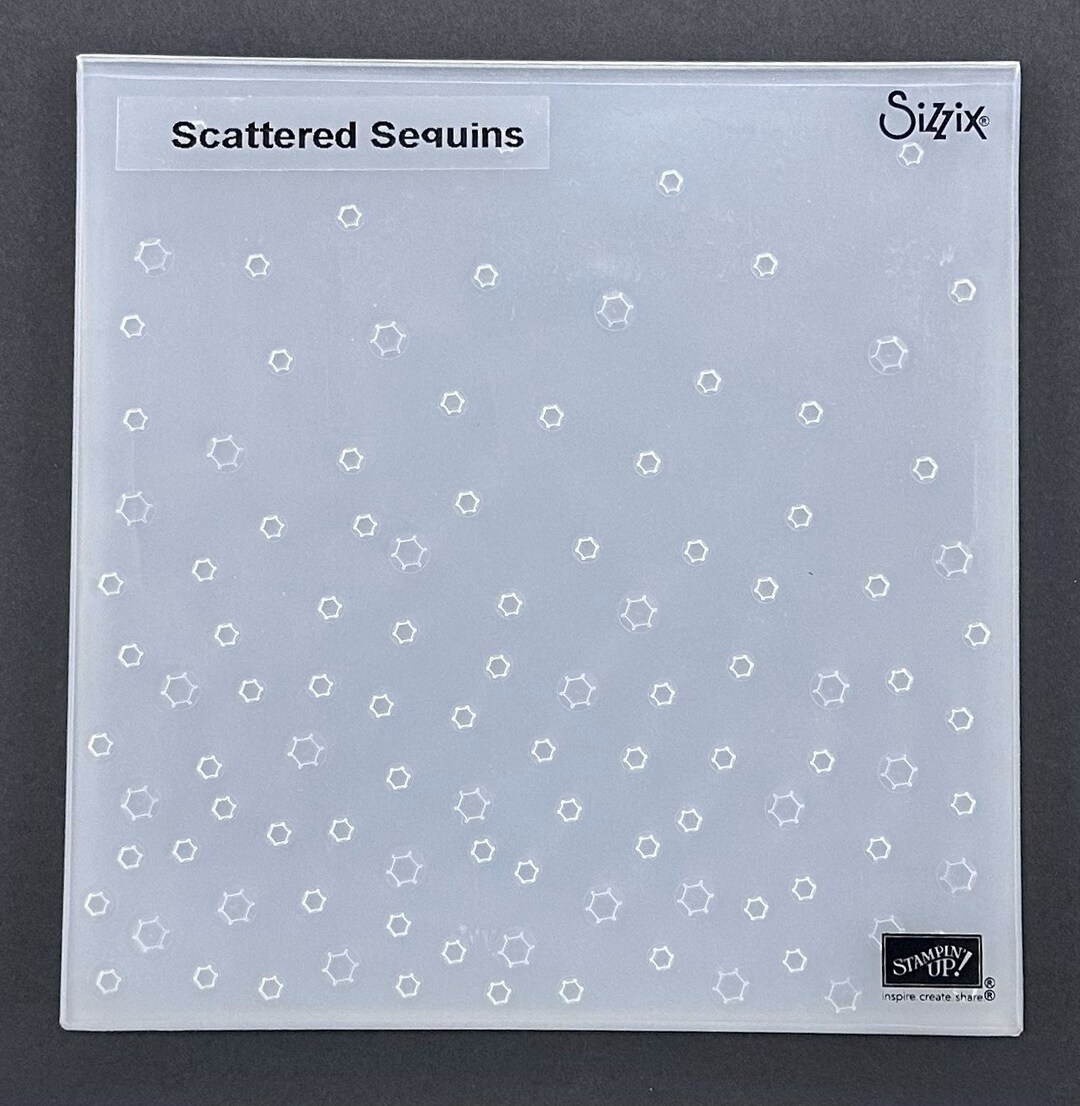 Retired Gently Used Scattered Sequins 3D Embossing Folder by Stampin ...