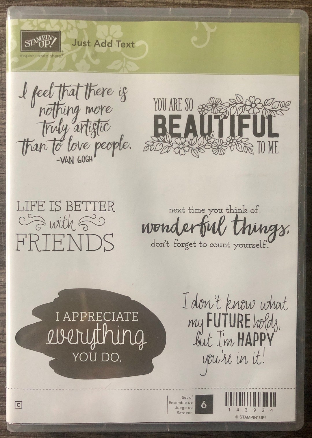 Retired Stampin’ Up! Just Add Text Stamp Set - Etsy