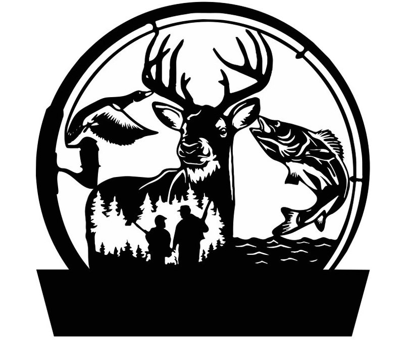 Hunting/fishing Monogram Father Son - Etsy