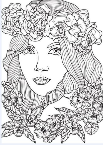 Beautiful Girl Coloring Pages,coloring Page for Adults, Grayscale ...