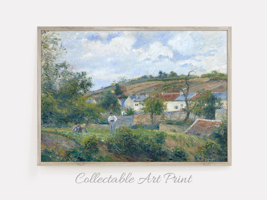 Rustic Landscape Art Print, Vintage Painting, Vintage Wall Décor Print ...