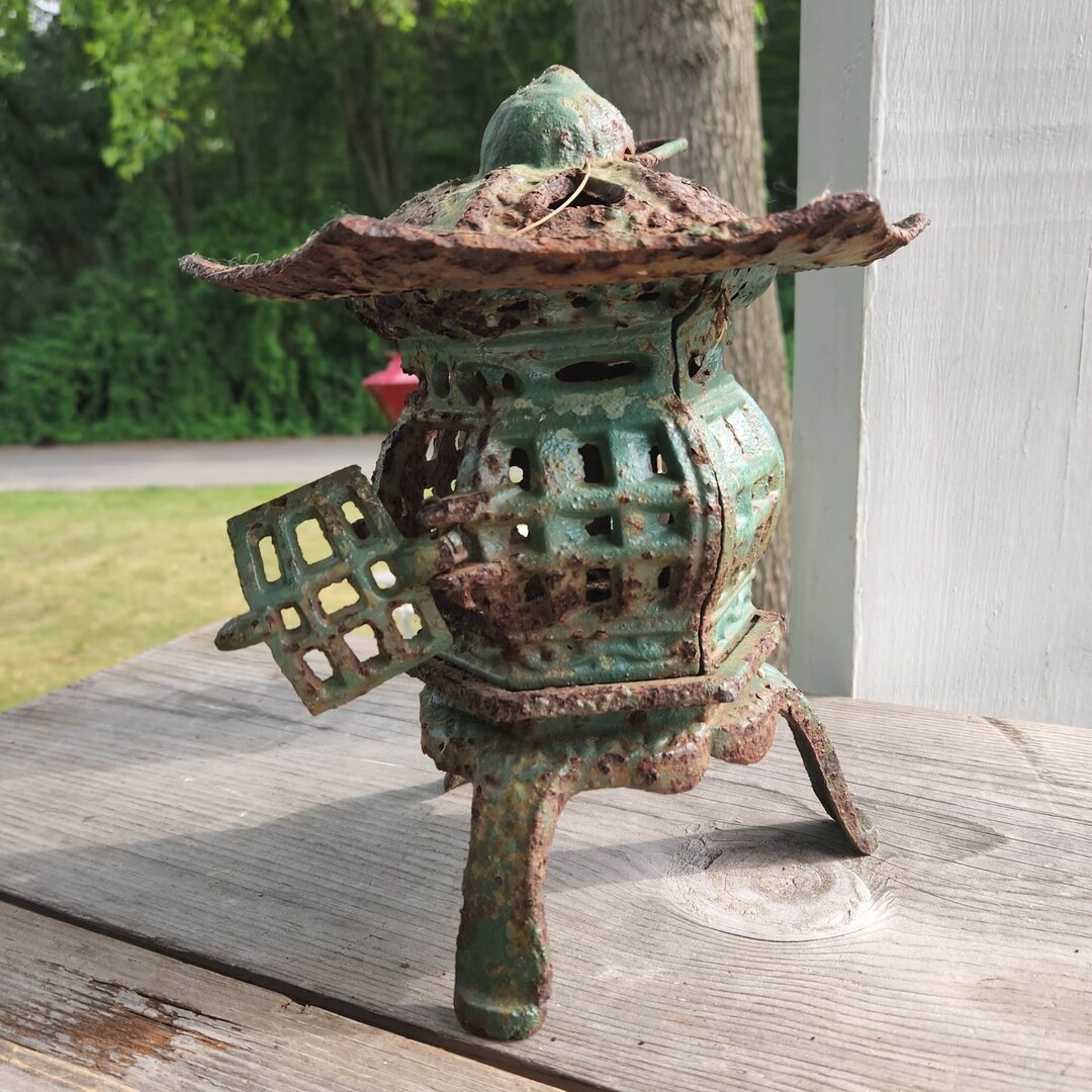 TWO Cast Iron Lanterns 2 Pagoda Styles ANTIQUE With 3 Legs and - Etsy
