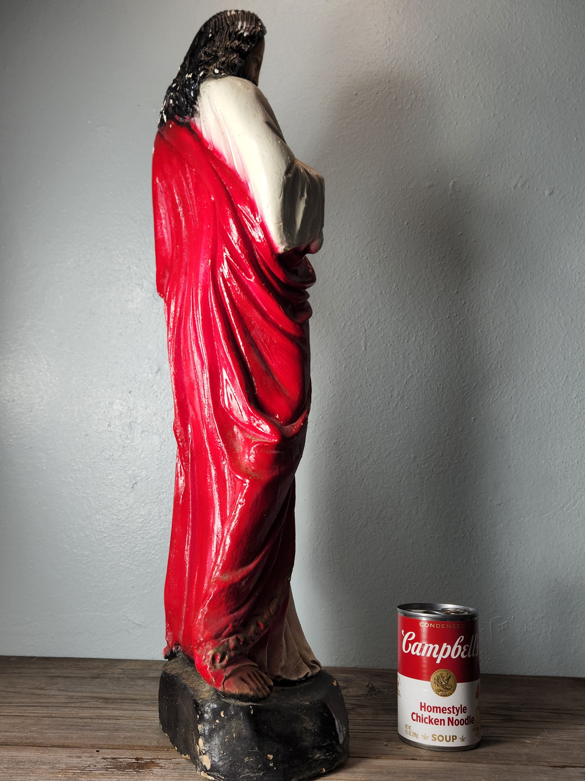 VINTAGE Jesus CHRIST Chalkware Statue 26 50% Chippy - Etsy