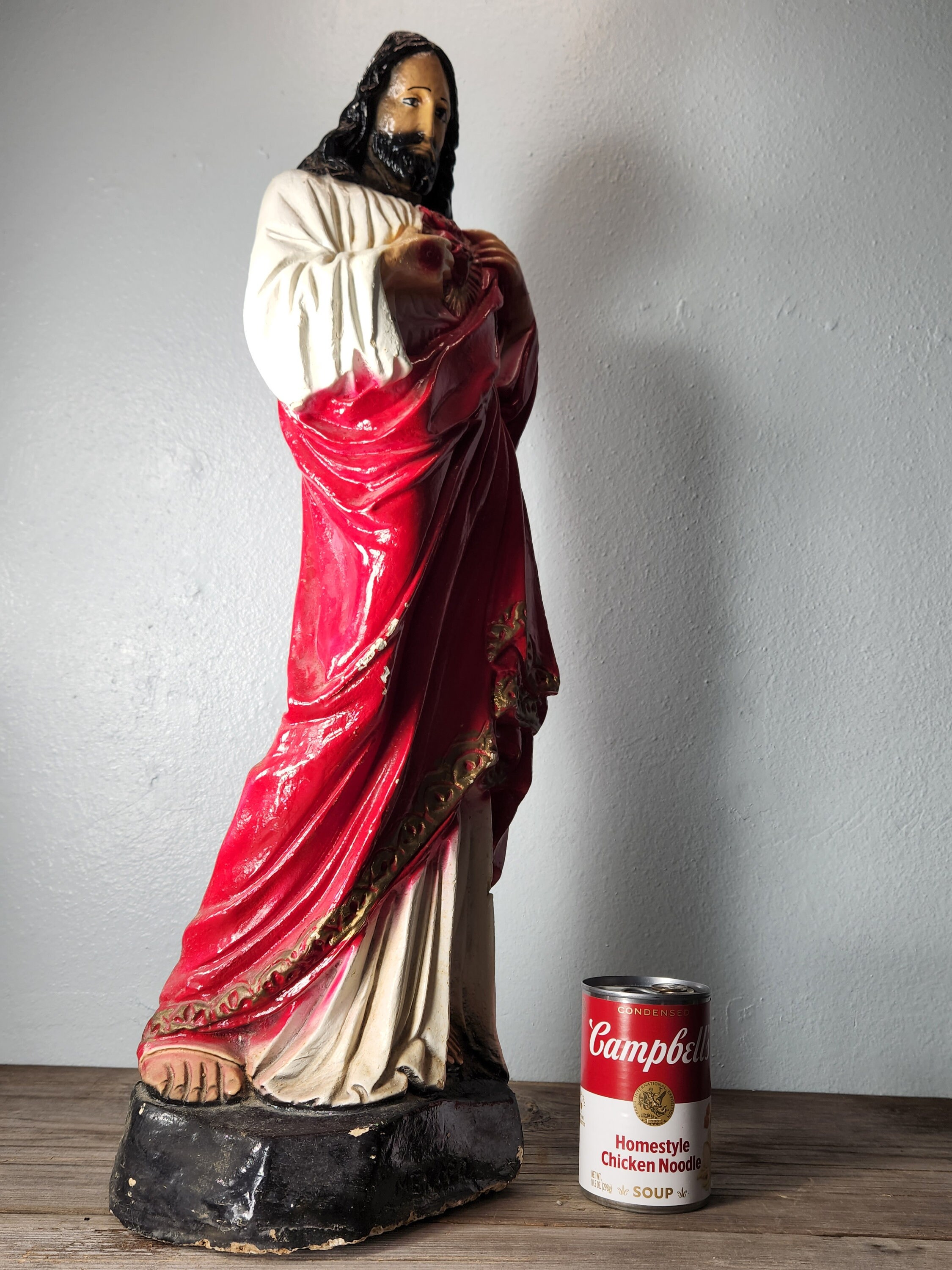 VINTAGE Jesus CHRIST Chalkware Statue 26 50% Chippy - Etsy