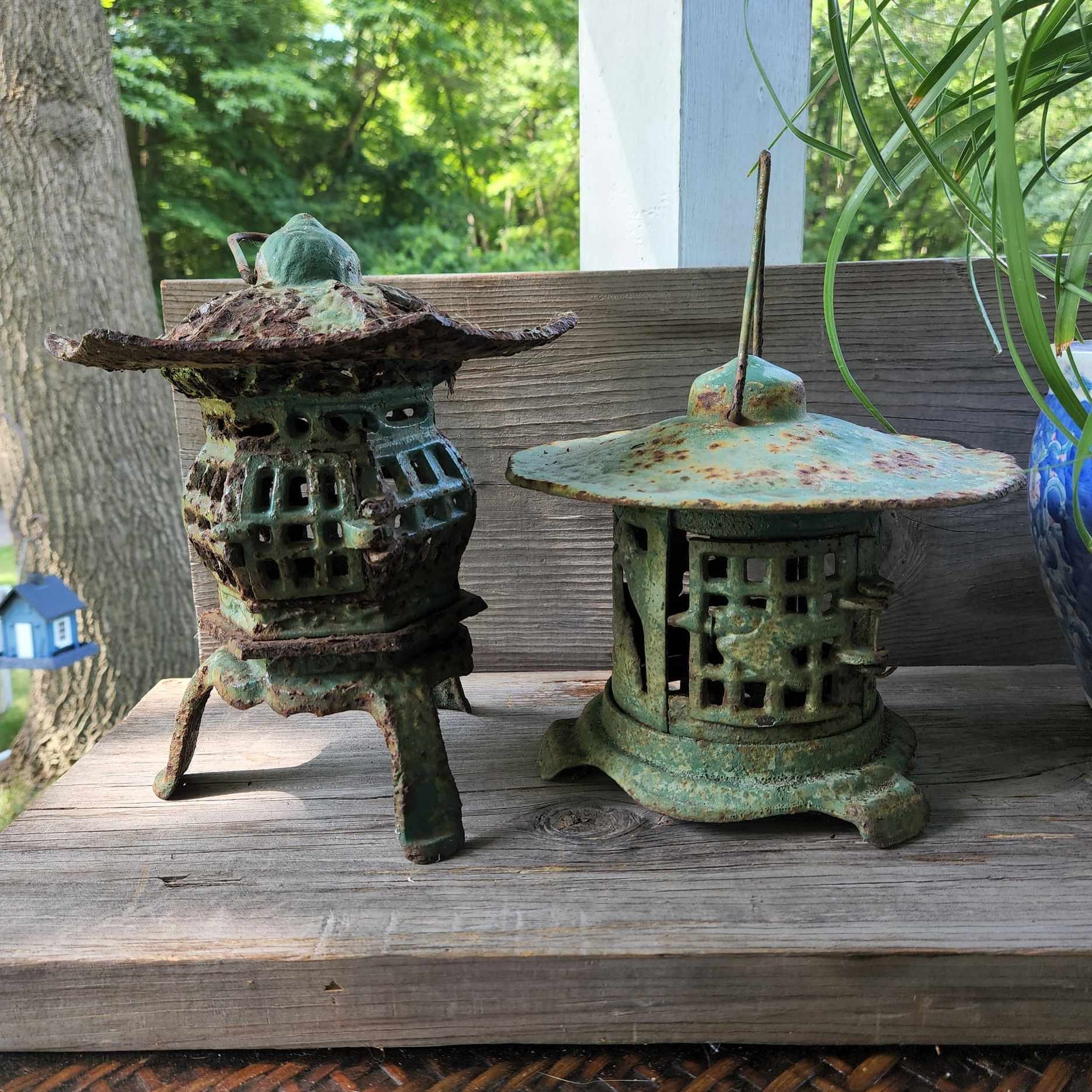 Wrought Iron Lanterns Filled