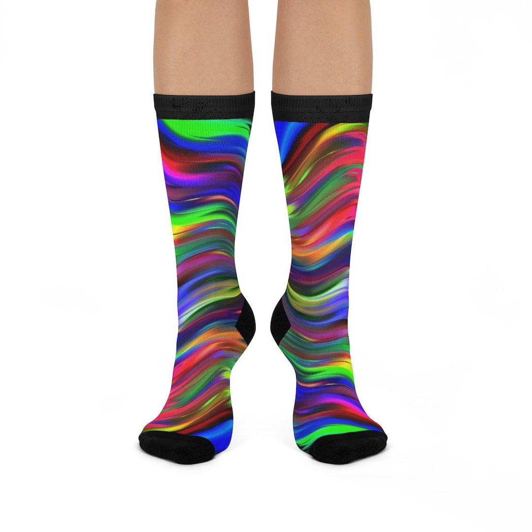 Multi-colored Abstract Crazy Modern Art Novelty Fun Socks - Etsy