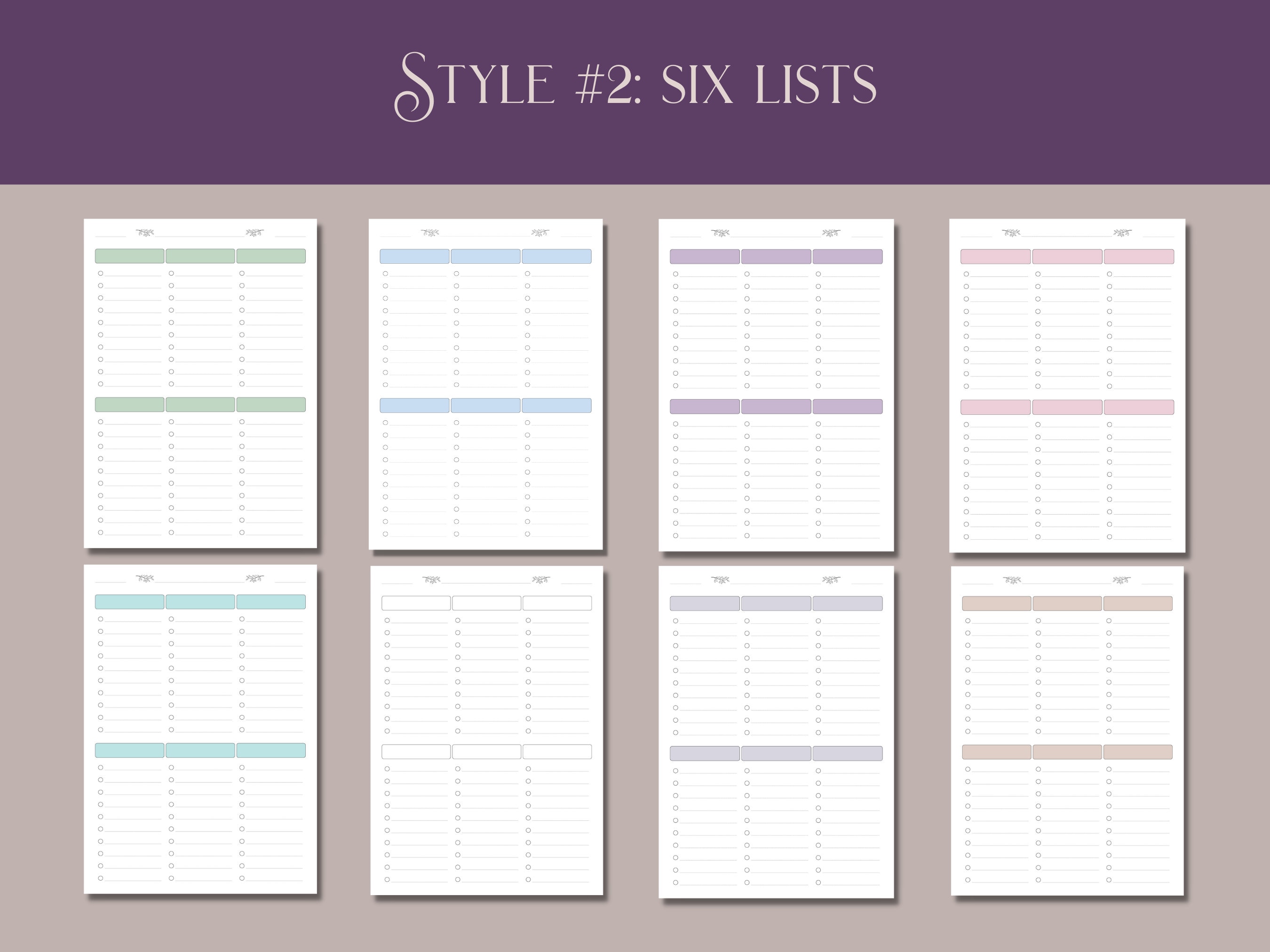 Blank Checklists | Printable PDF | 3 Styles | 8 Colors | A4 & Letter ...
