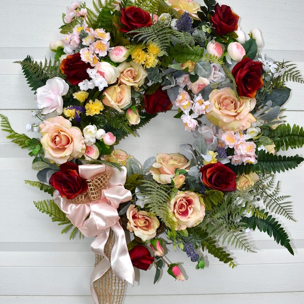 Rose Wreath - Etsy