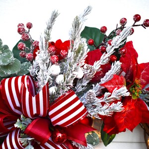 Poinsettia Christmas Wreath, Two Lovely Vibrant, Shimmery Poinsettias ...