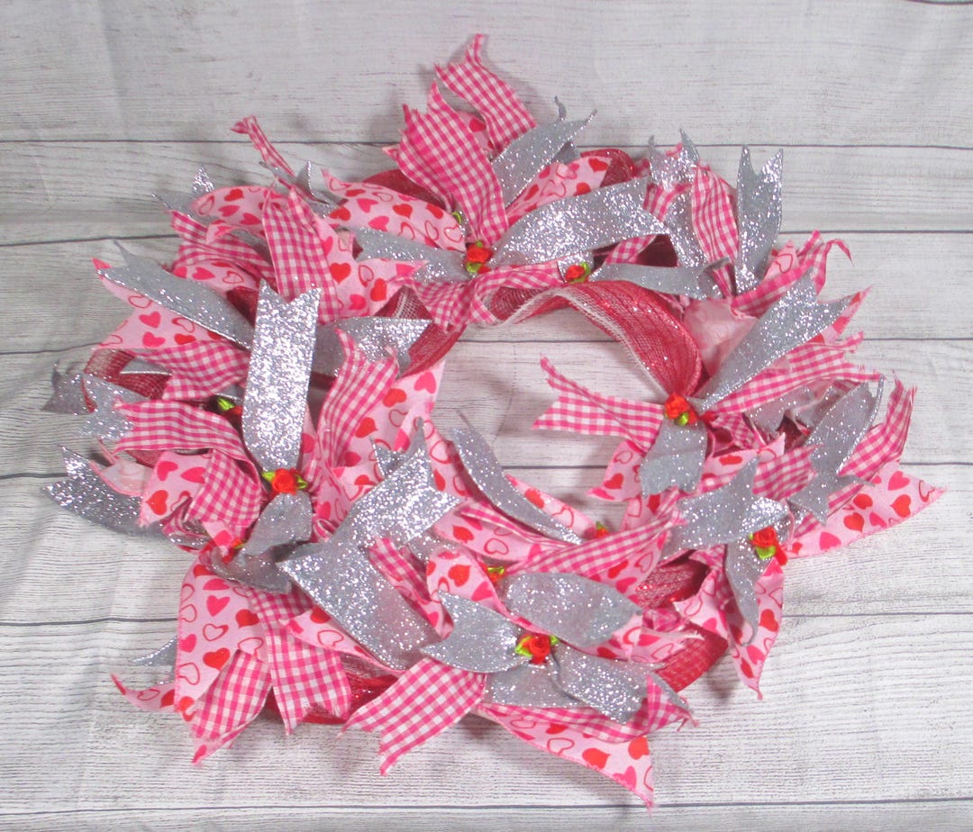 Deco Mesh Hearts and Flowers Wreath - Etsy