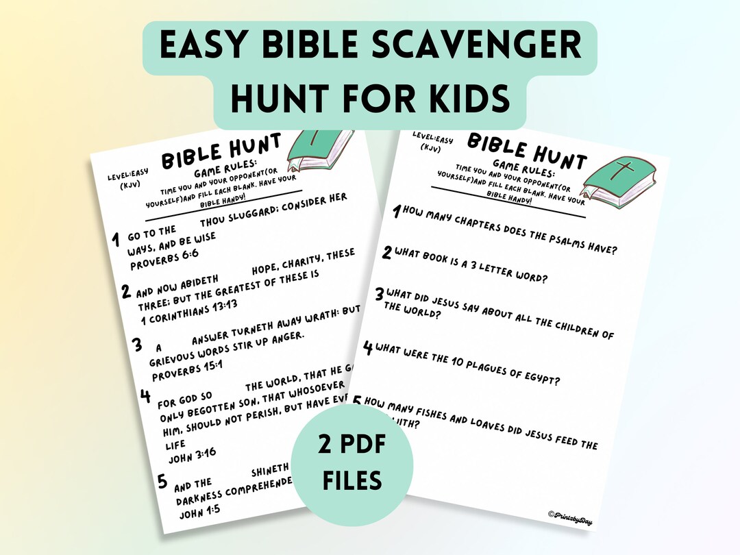 Bible Scavenger Hunt, Fun Learning Games for Kids, Word Hunt Game ...