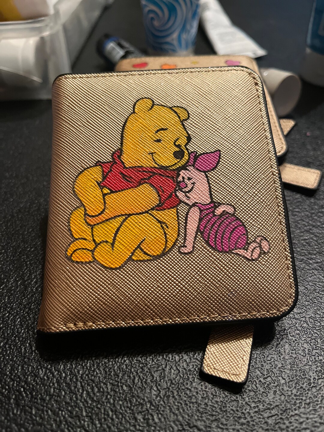 Winnie the Pooh Engraved Gold Leather Womens Compact Wallet - Etsy