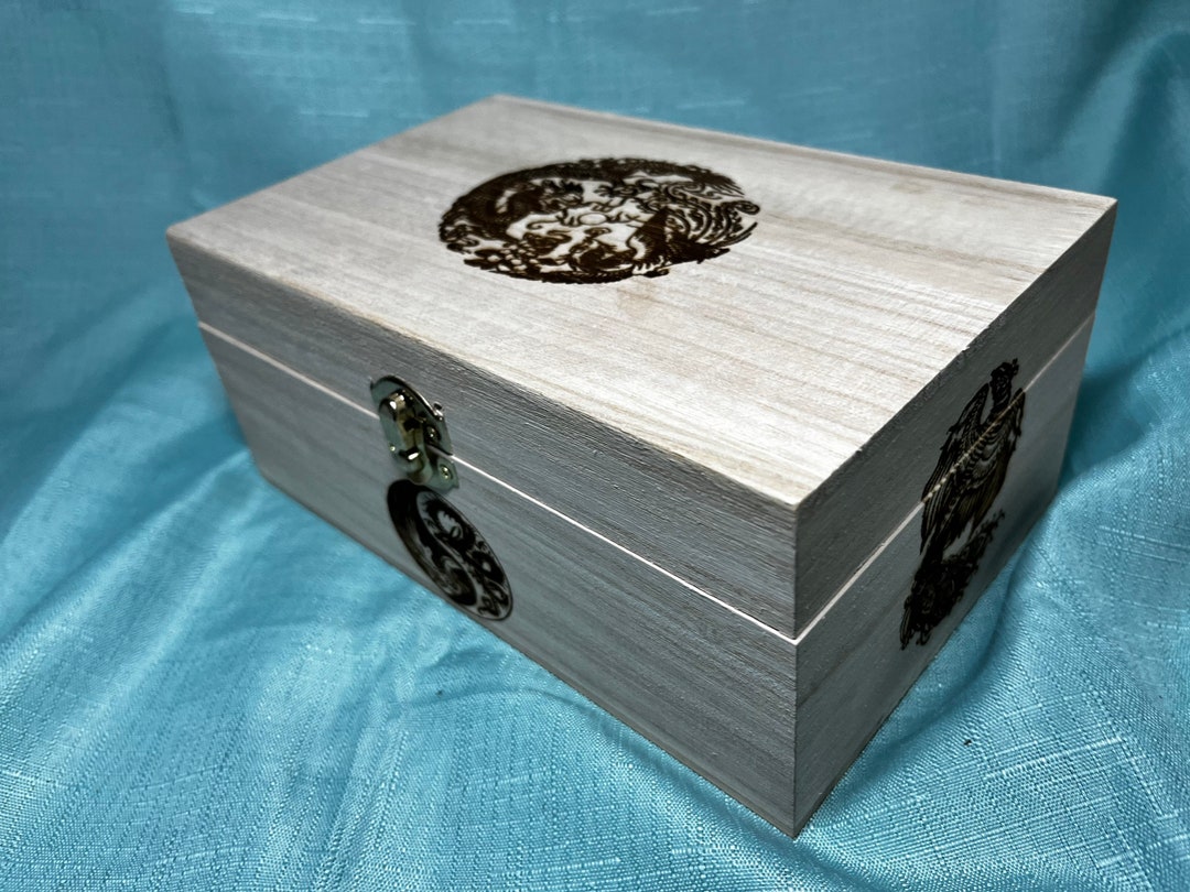 Dragon and the Phoenix Wooden Gift Box - Etsy