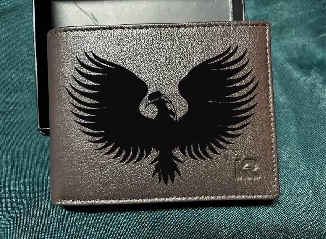 Personalized Leather Eagle Wallet for Men – Custom Engraved Bifold ...