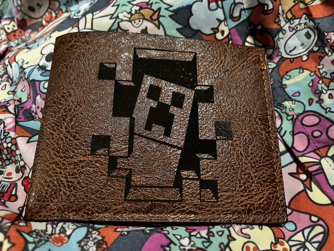 Minecraft Teens/kids Engraved Leather Wallet - Etsy