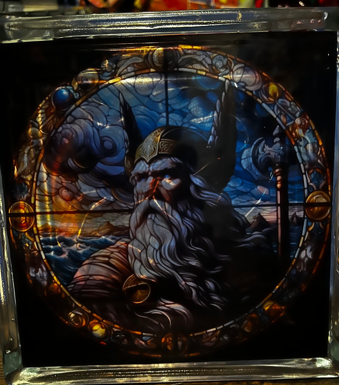 Norse Mythology Odin Glass Decorative Light - Etsy