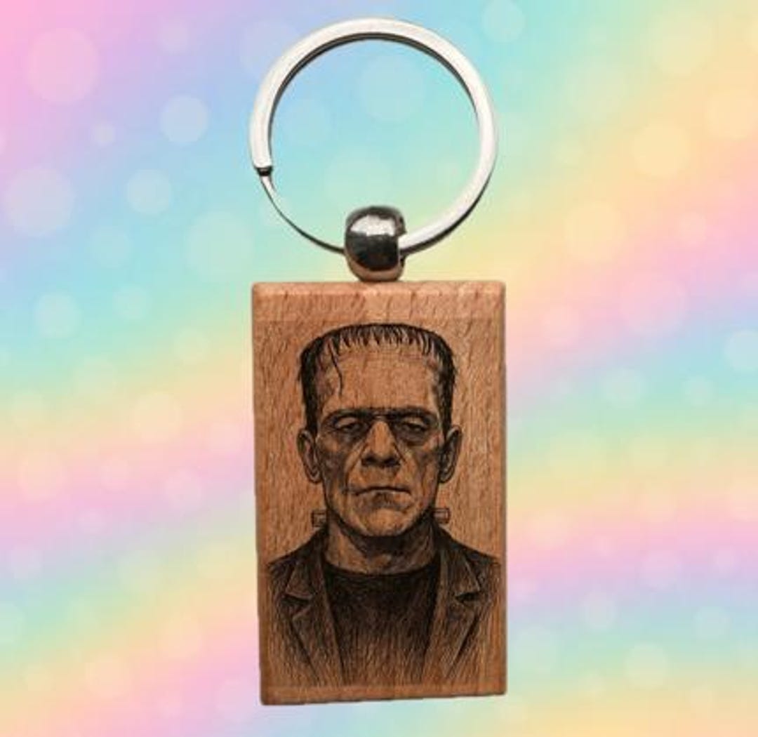 Frankenstein's Monster Wooden Laser Engraved Keychain 2.16 Inches - Etsy